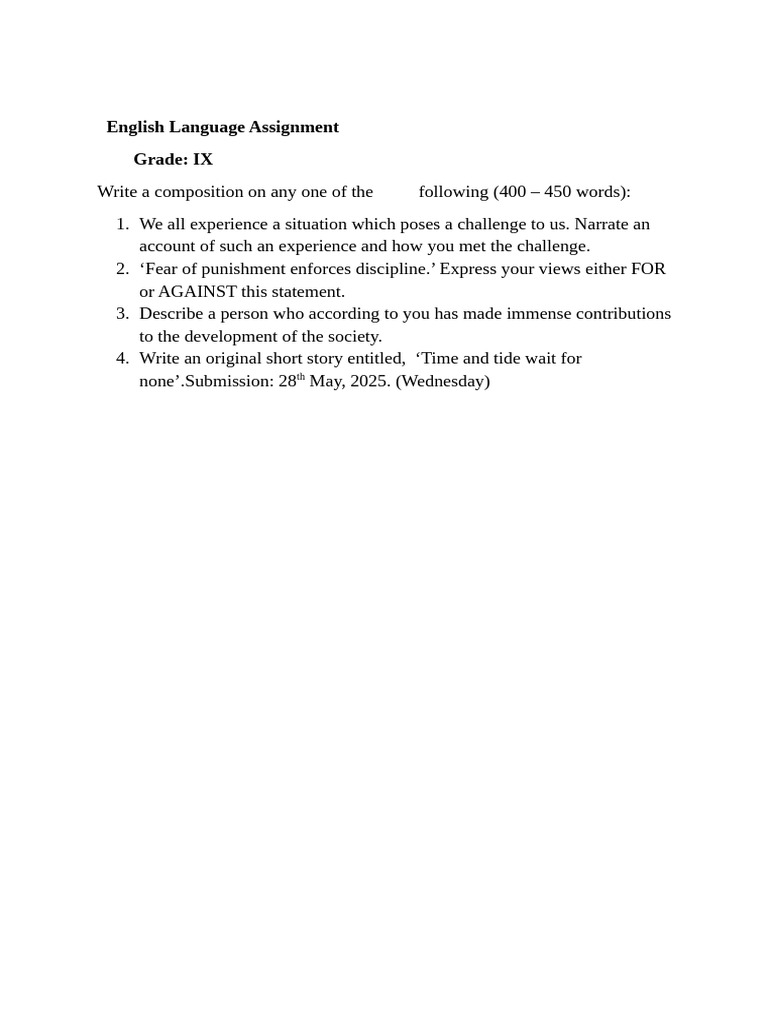 English Language Assignment IX | PDF