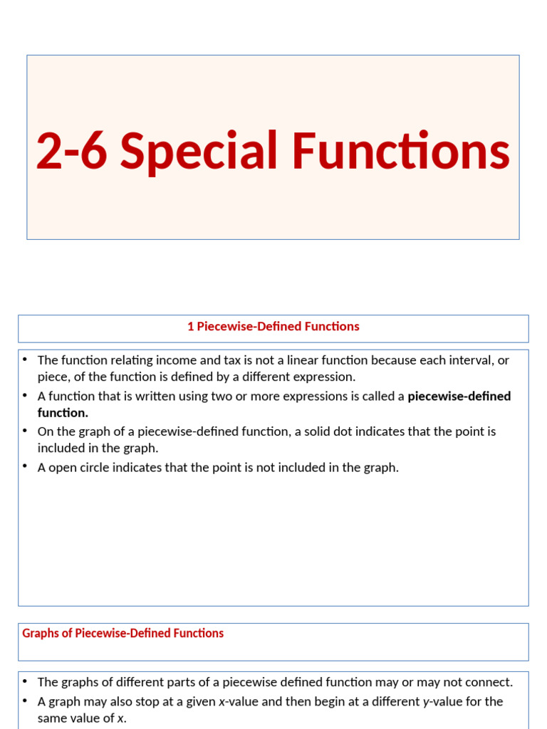 2-6 Special Functions | PDF | Function (Mathematics) | Mathematical Relations