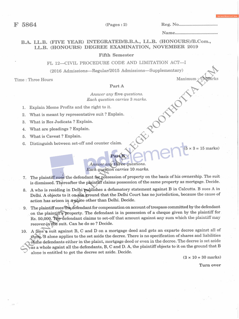 CPC Question Paper PDF | PDF