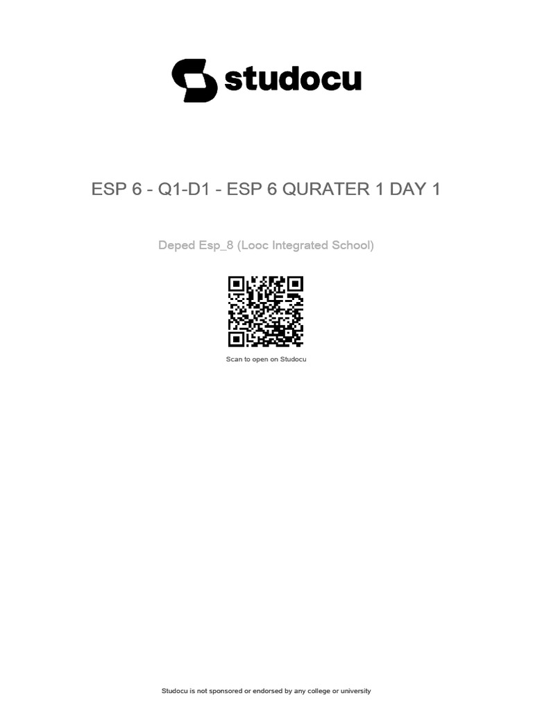 Esp 6 - Q1-D1 - Esp 6 Qurater 1 Day 1 | PDF