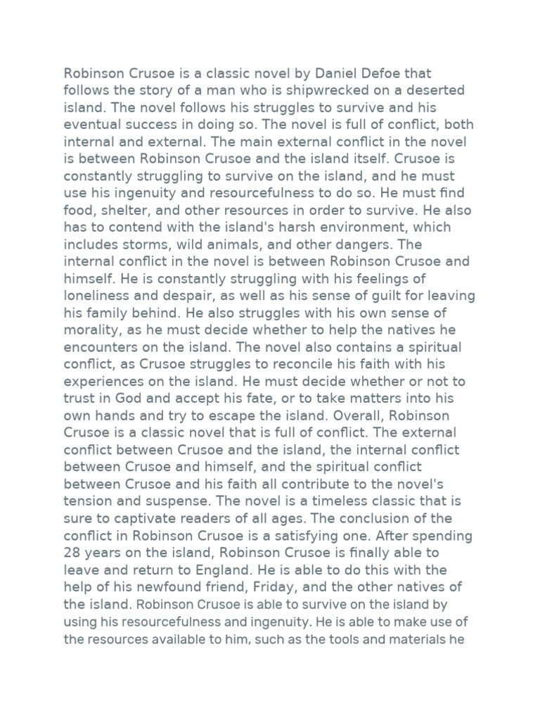 Robinson Crusoe Is A Classic Novel by Daniel Defoe That Follows The ...