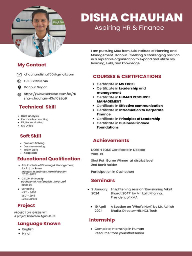 Document From Disha Chauhan | PDF | Master Of Business Administration