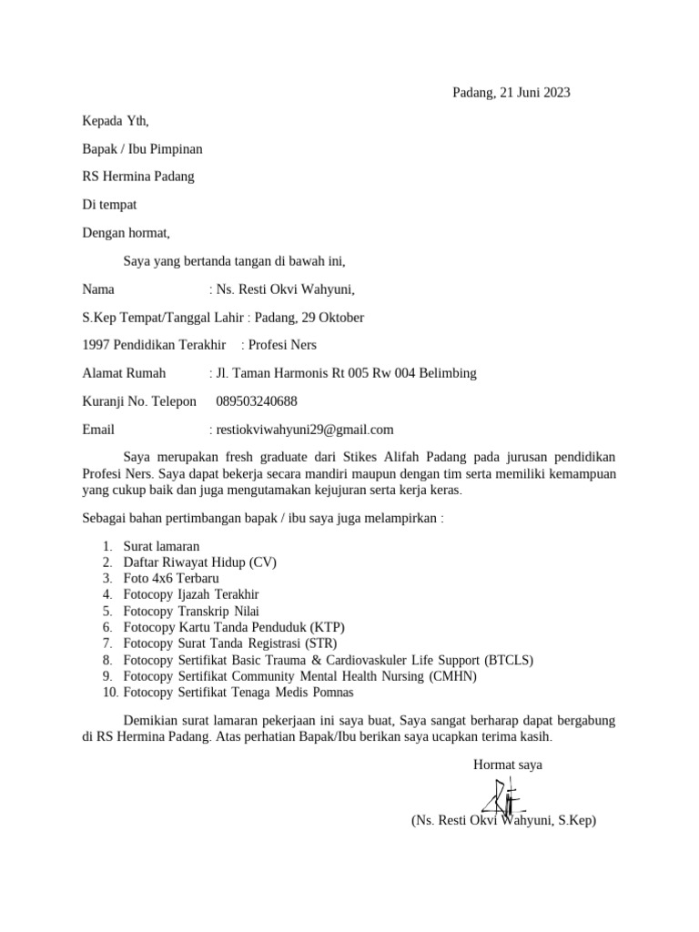 Syarat Lamaran 1 | PDF