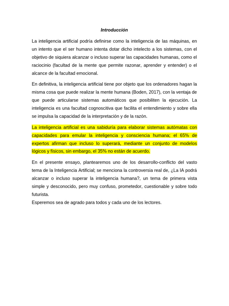 Ensayo Argumentativo IA | PDF | Inteligencia artificial | Inteligencia ...