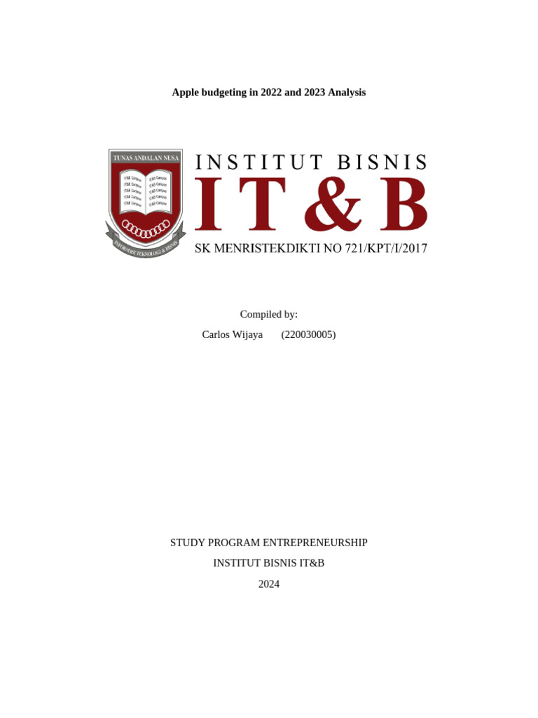 Apple Budgeting in 2022 and 2023 Analysis | PDF | Apple Inc. | Ios