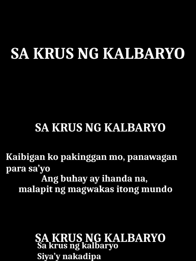 Sa Krus NG Kalbaryo | PDF