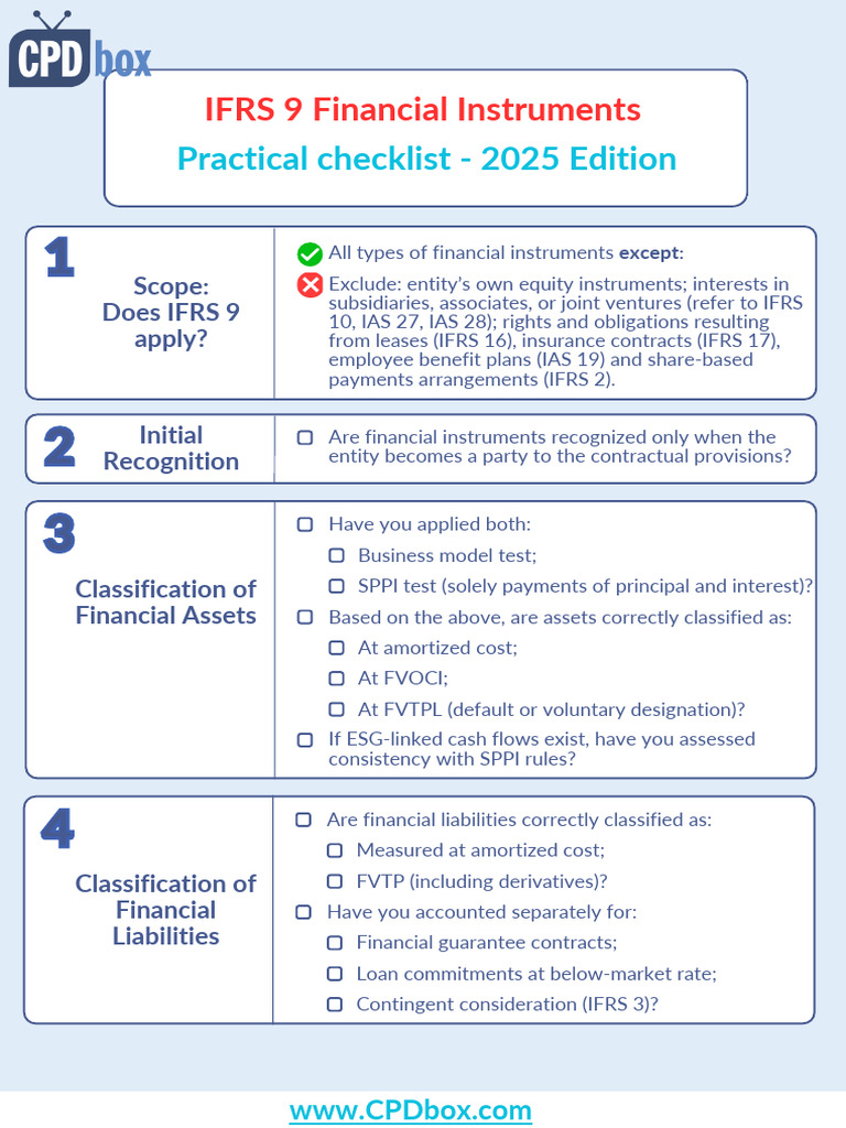 IFRS 9 Financial Instruments Checklist | PDF | Fair Value | Derivative ...