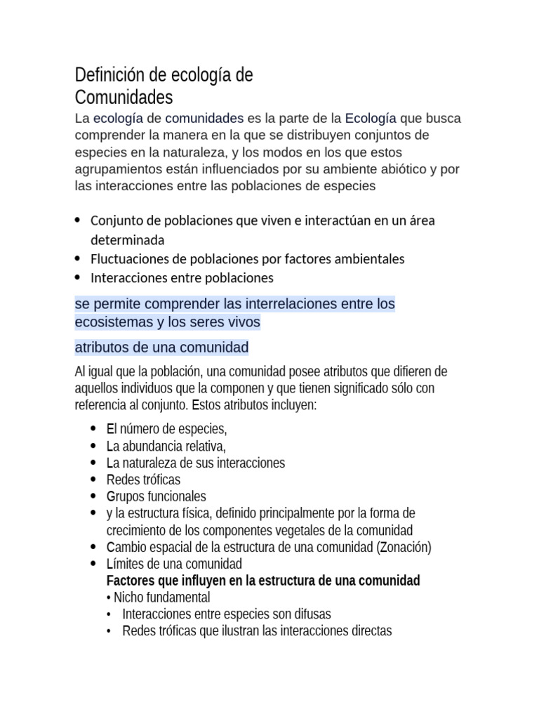 Definición de Ecología de | PDF