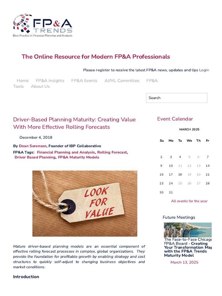 Driver-Based Planning Maturity - Creating Value With More Effective ...