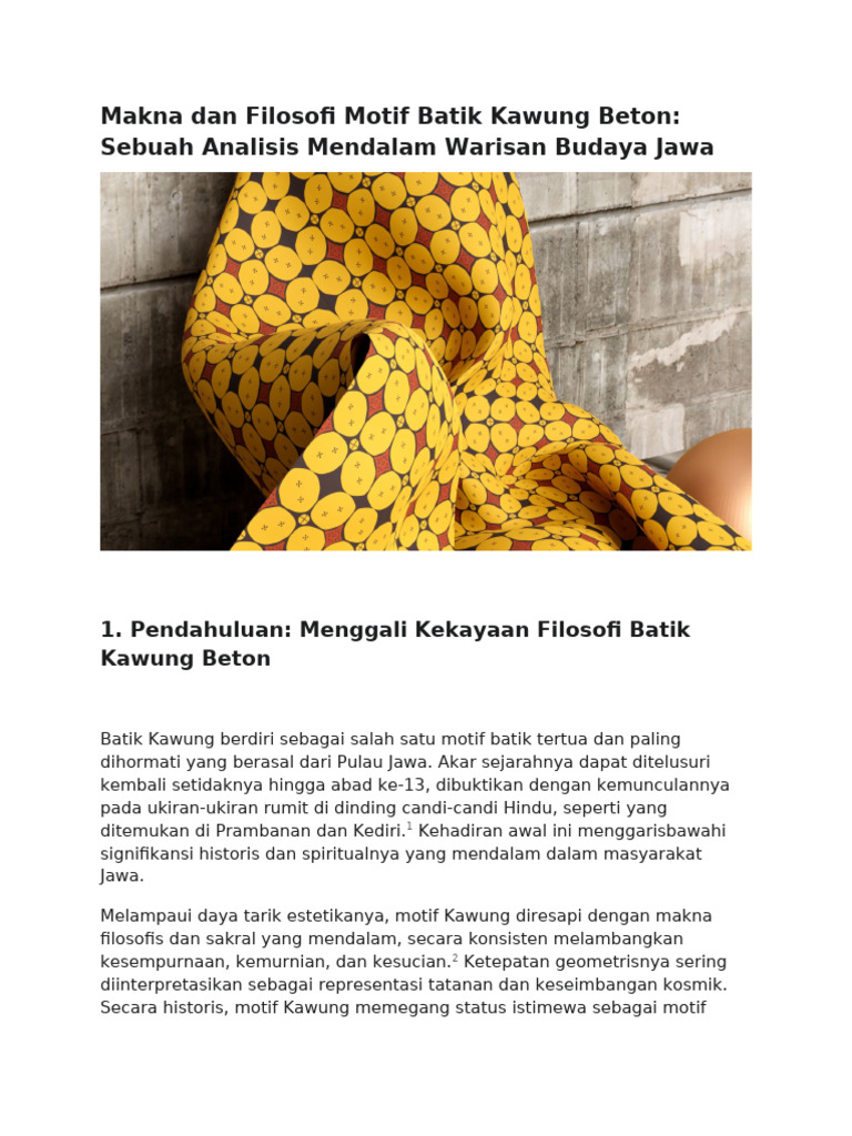 Makna Filosofi Batik Kawung Beton | PDF