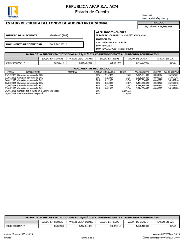 Irrazabal Caraballo, Christian Damian | PDF | Uruguay