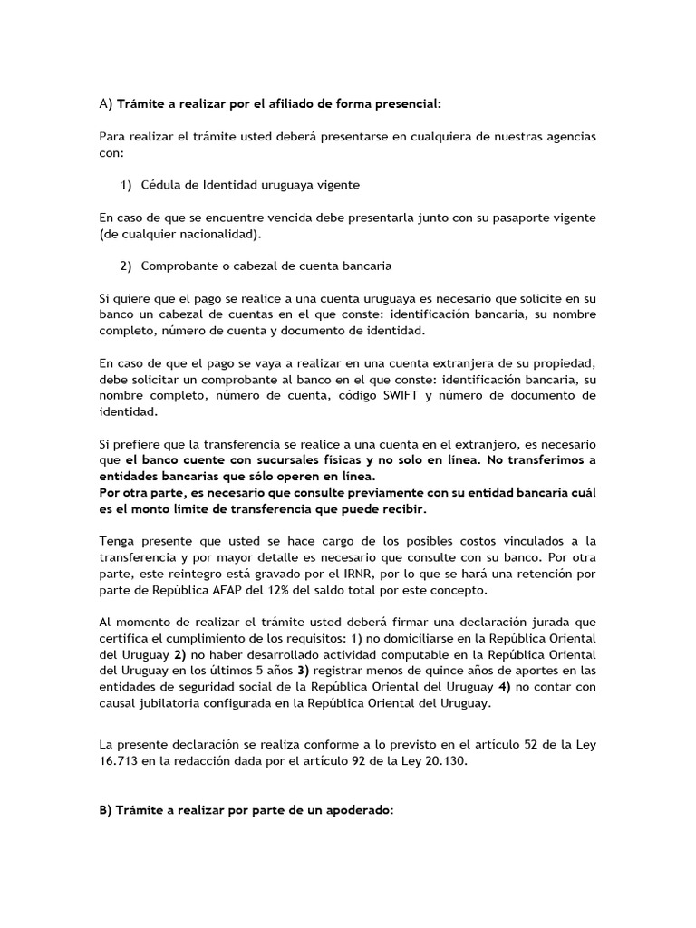 Instructivo - Trámite RNR | PDF | Transferencia bancaria | Bancos