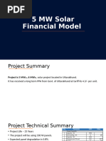 1 MW - Solar Power Financial Model | PDF | Expense | Depreciation