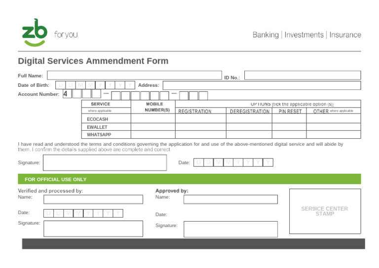Ewallet Ecocash Form | PDF