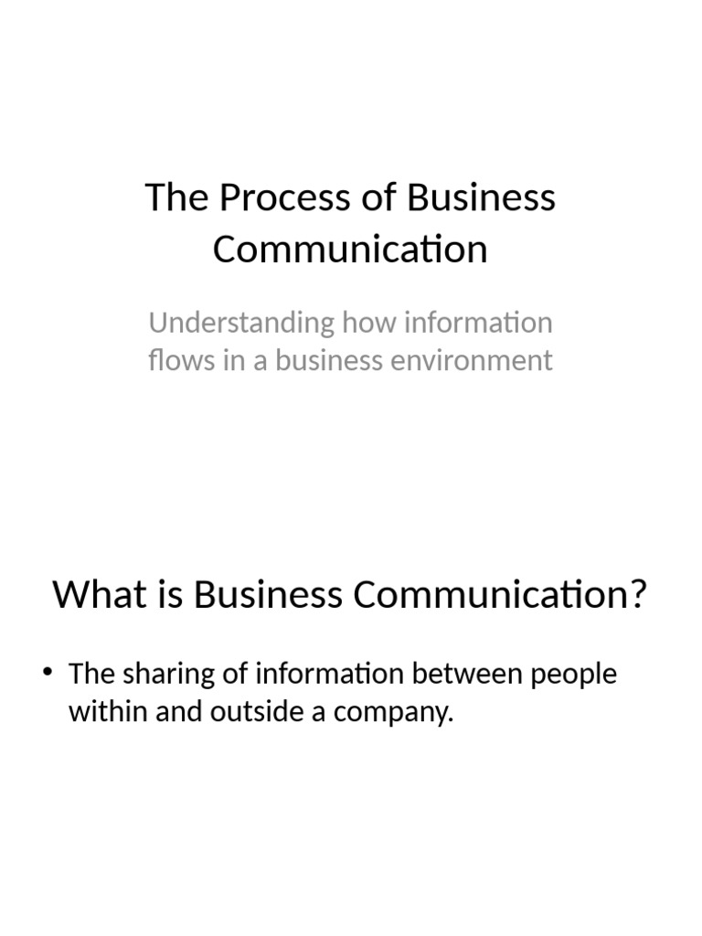 Business Communication Process Explained | PDF