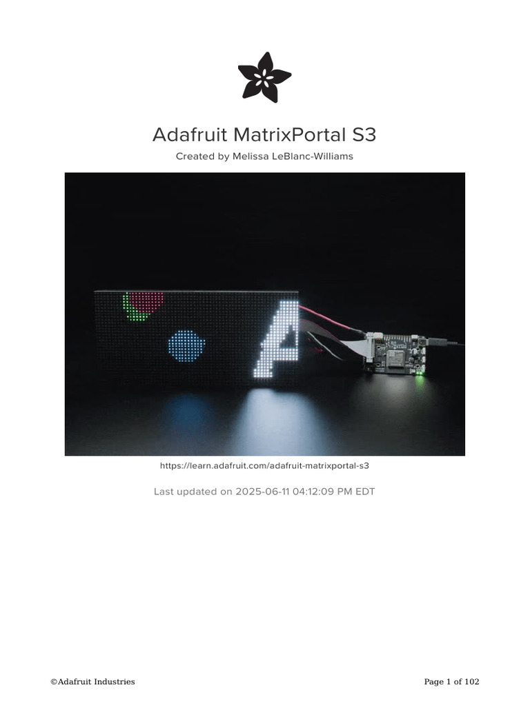 Adafruit Matrixportal s3 | PDF | I Pv6 | Booting
