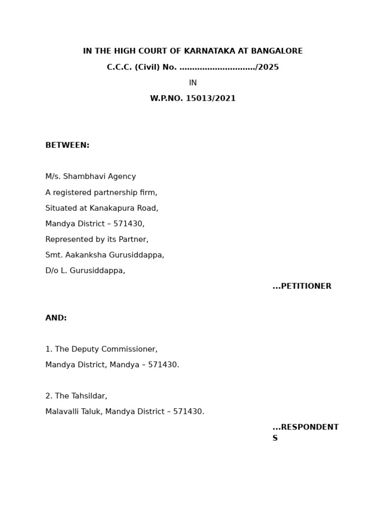 WP Contempt of Court 15013 | PDF | Affidavit | Justice