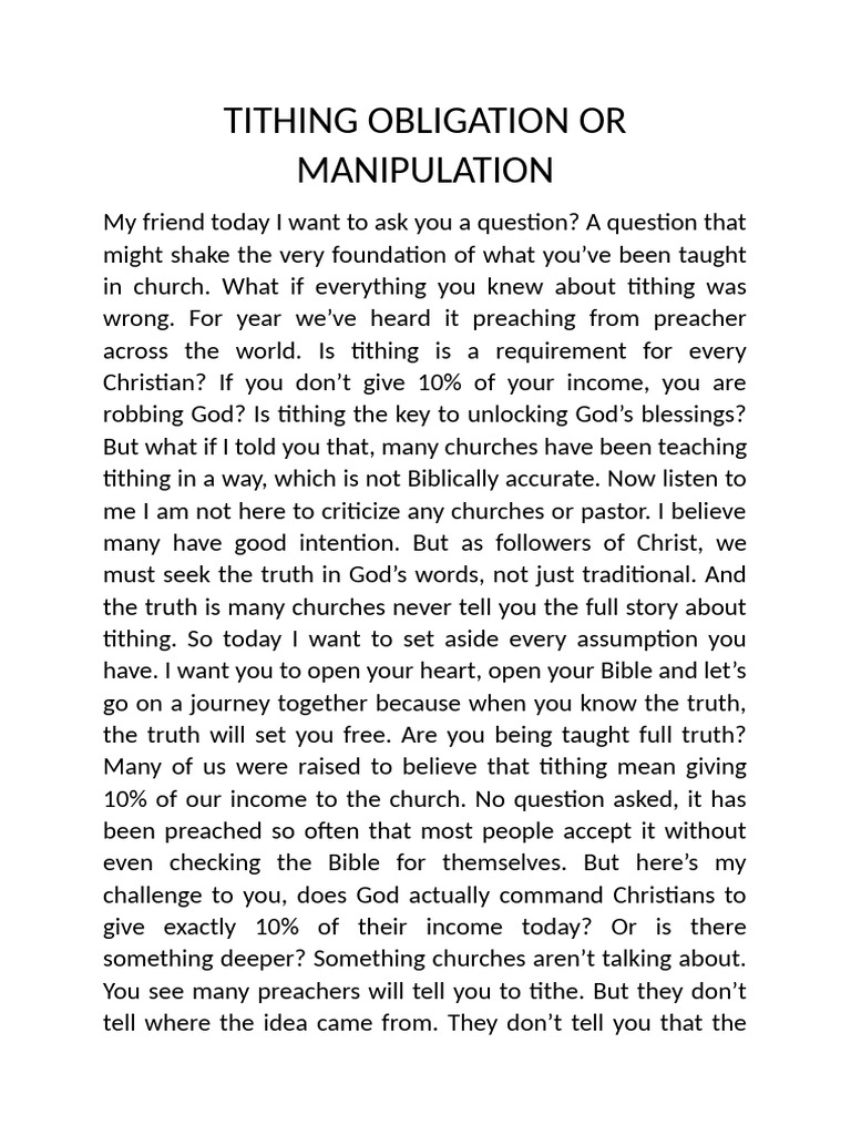Debunking Tithing Myths in Christianity | PDF | Jesus | Abraham