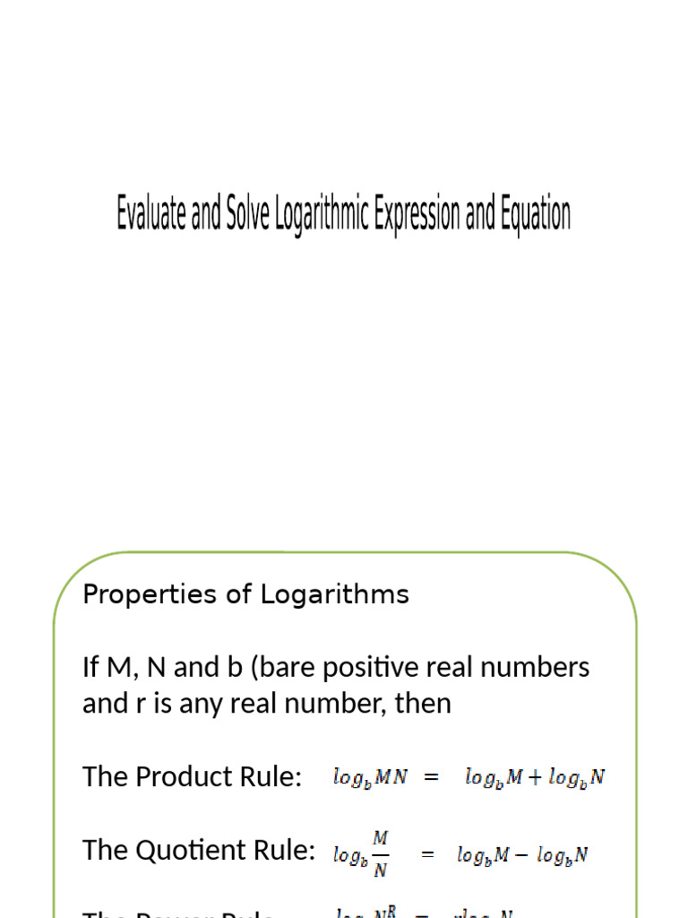 Other Properties of Logarithm | PDF