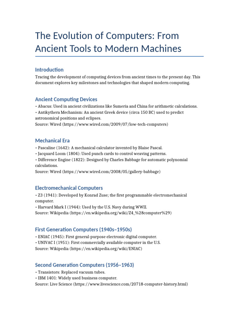 Evolution of Computers Through Eras | PDF | Manufactured Goods ...