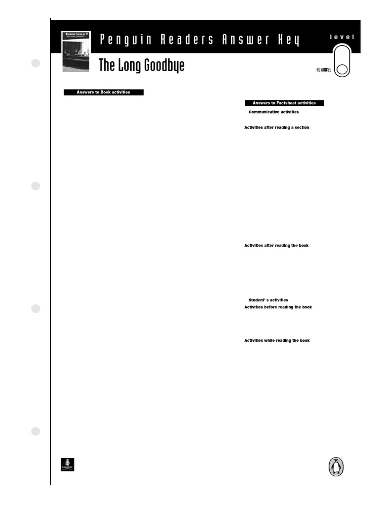 The Long Goodbye: Advanced Answer Key | PDF
