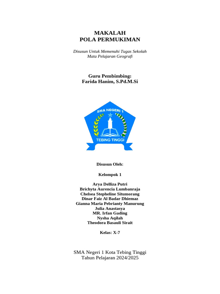 Analisis Pola Permukiman di Geografi | PDF
