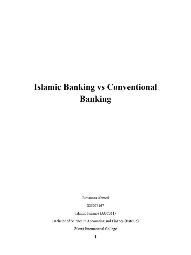 Islamic Banking Vs Conventional Banking | PDF | Islamic Banking And ...