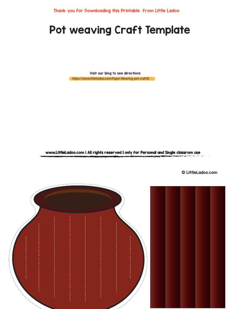 04-Paper Weaving Pot Template | PDF