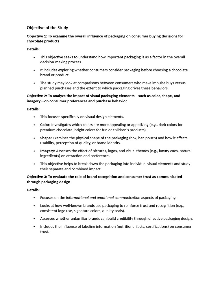Objective of The Study | PDF