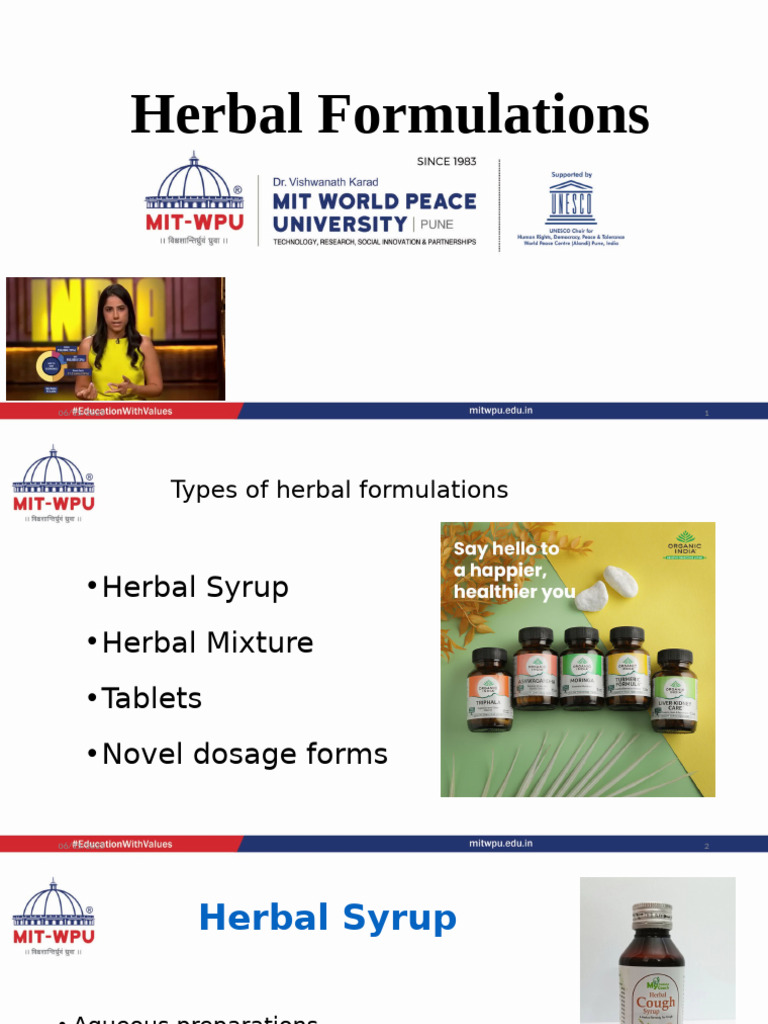 Types of Herbal Formulations Explained | PDF