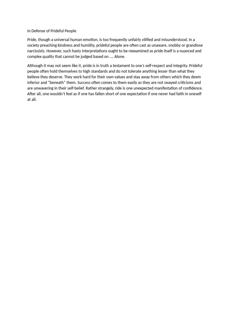 In Defense of Prideful People | PDF