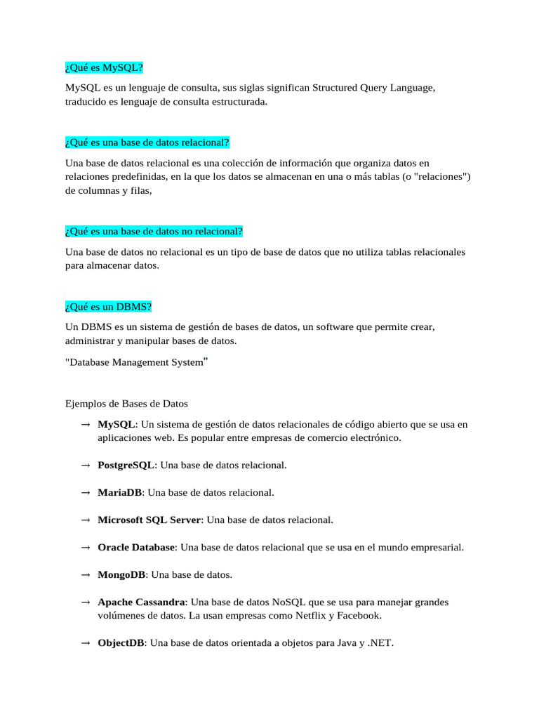 Curso de MySQL | PDF