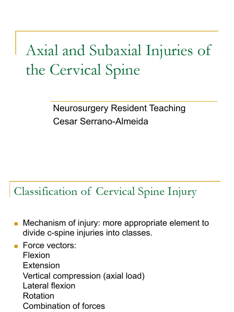 Spine7 Cs Axial and Subaxial C Spine Trauma | PDF | Vertebral Column ...