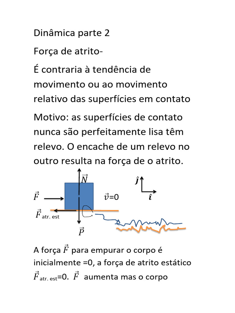 Força de Atrito: Estático e Cinético | PDF