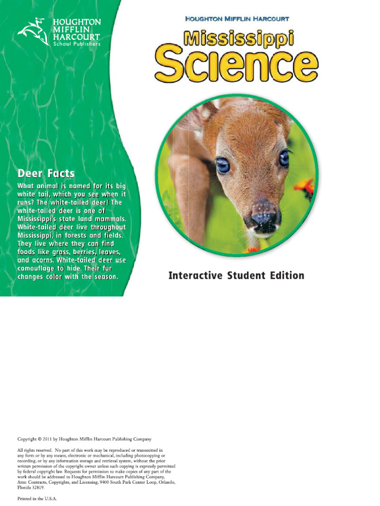 HMH 2011 - Grade 01 - Science - Mississippi - Interactive SE | PDF