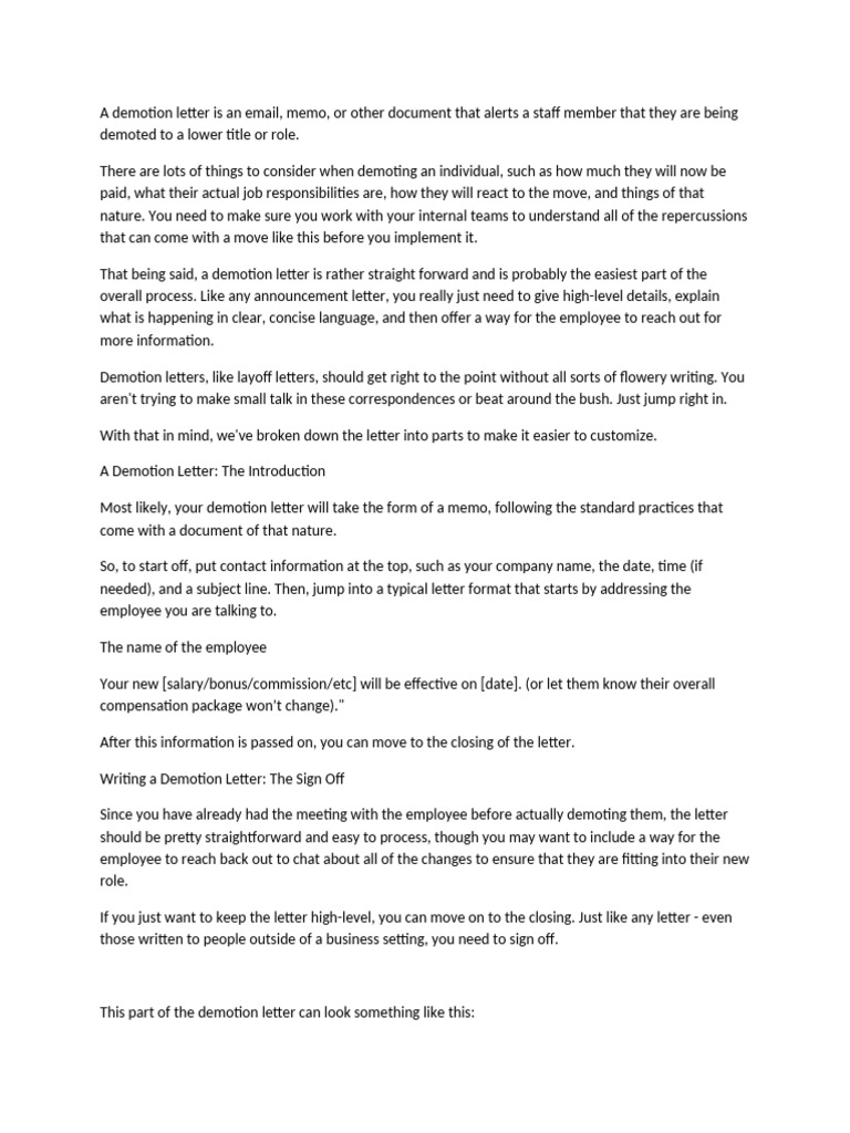 A Demotion Lett-WPS Office | PDF | Memorandum