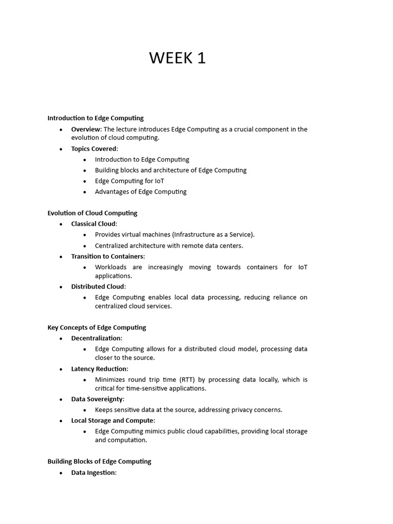 W1, Introduction To Edge Computing | PDF | Internet Of Things | Cloud Computing