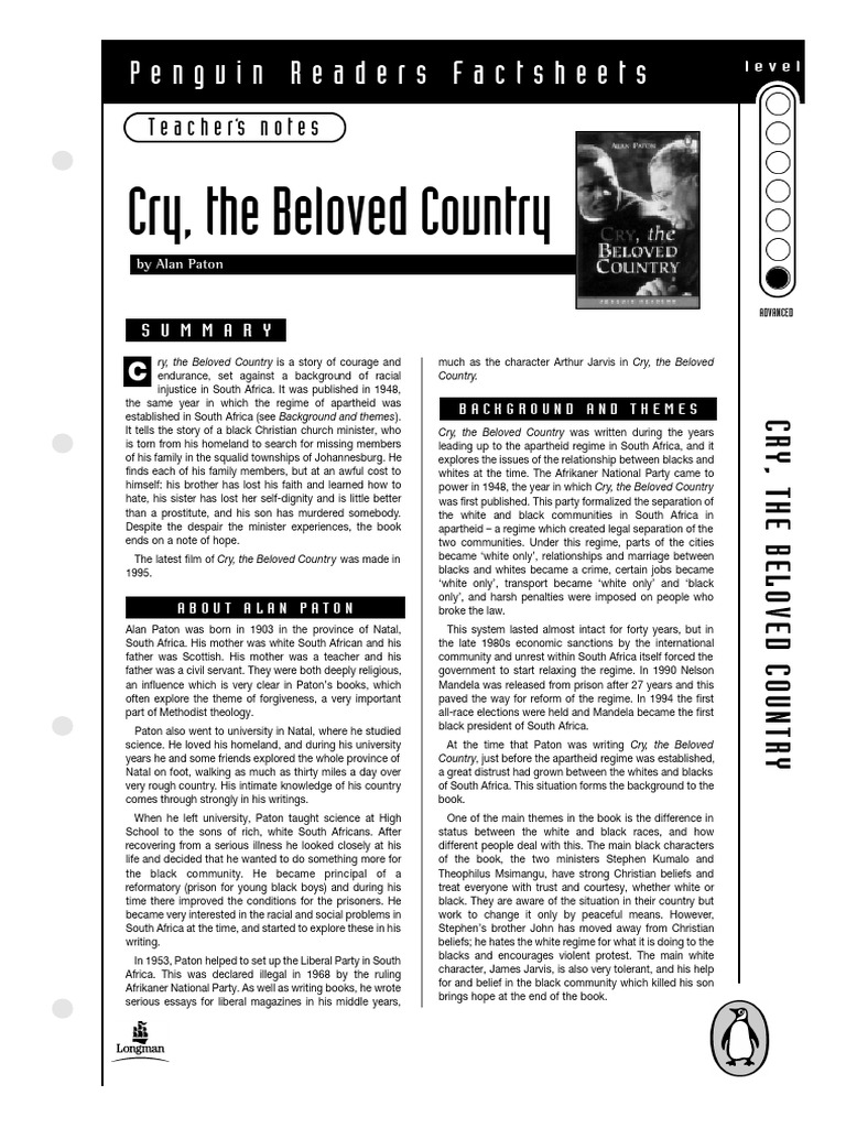 Cry, the Beloved Country Overview | PDF