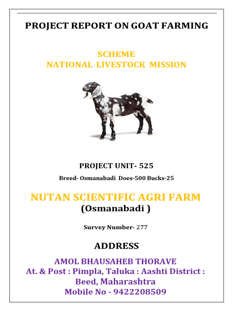 Goat DPR | PDF | Agriculture | Meat