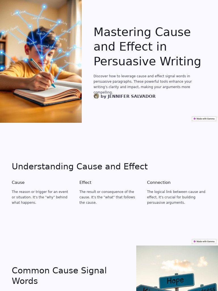 Mastering Cause and Effect in Persuasive Writing | PDF | Argument | Causality