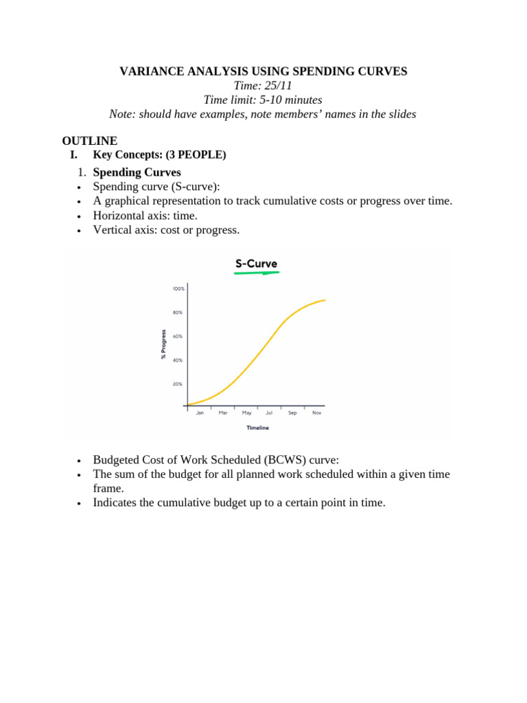 Variance Analysis Using Spending Curves | PDF
