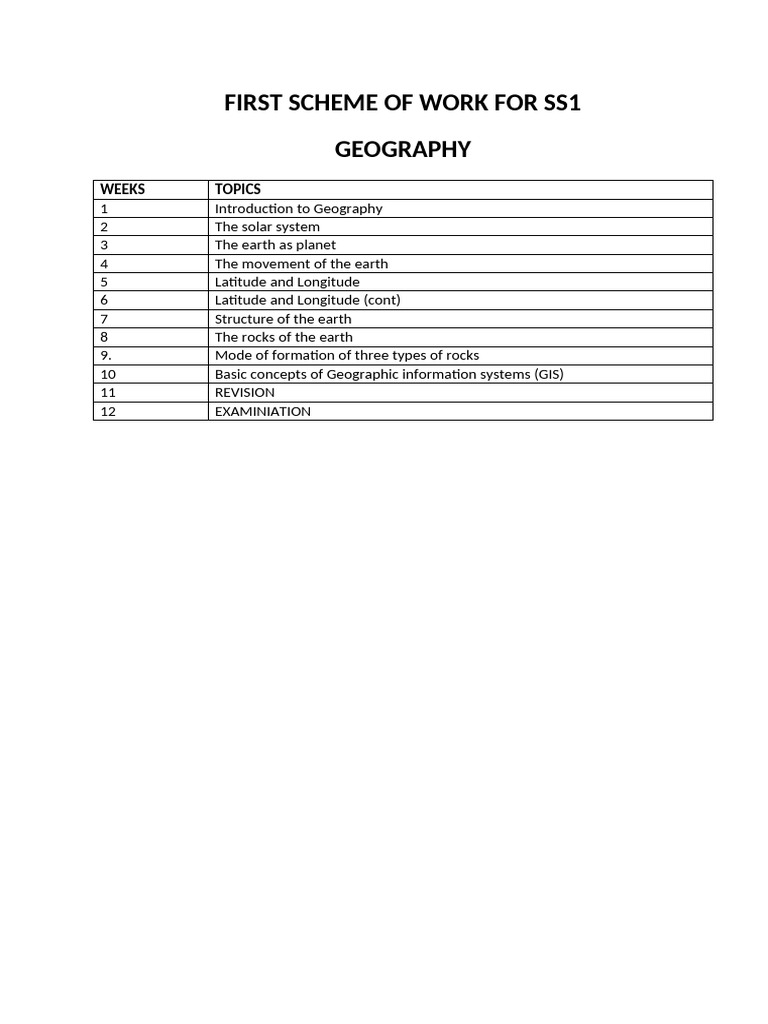 Ss1 First Term Geography | PDF | Planets | Natural Satellite