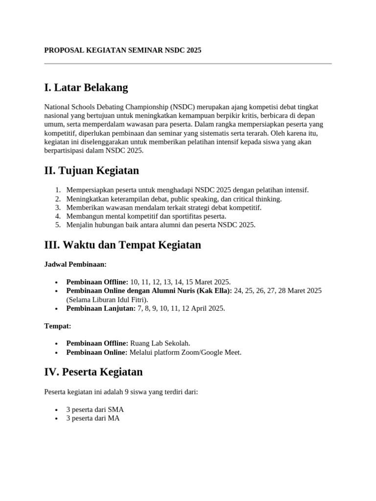 Proposal Kegiatan Seminar NSDC 2025 | PDF
