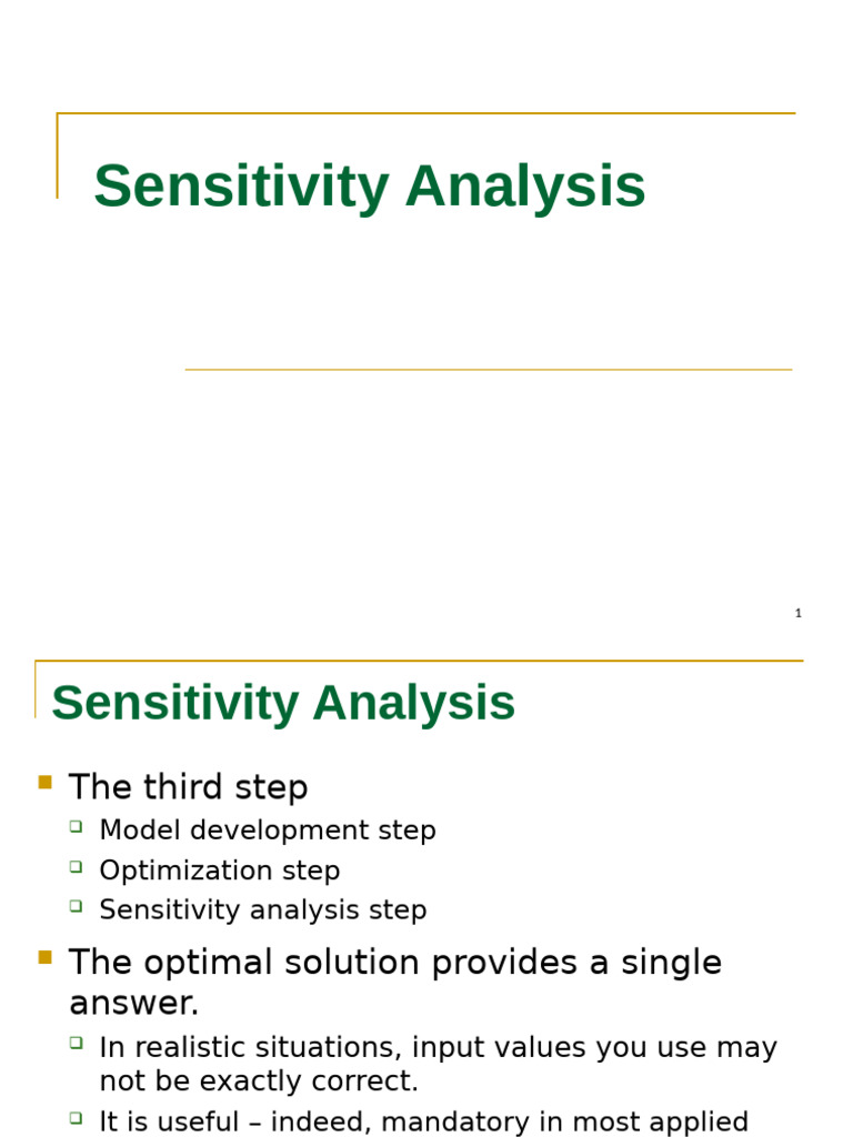 W3 2 Sensitivity Analysis | PDF | Sensitivity Analysis | Mathematical Optimization