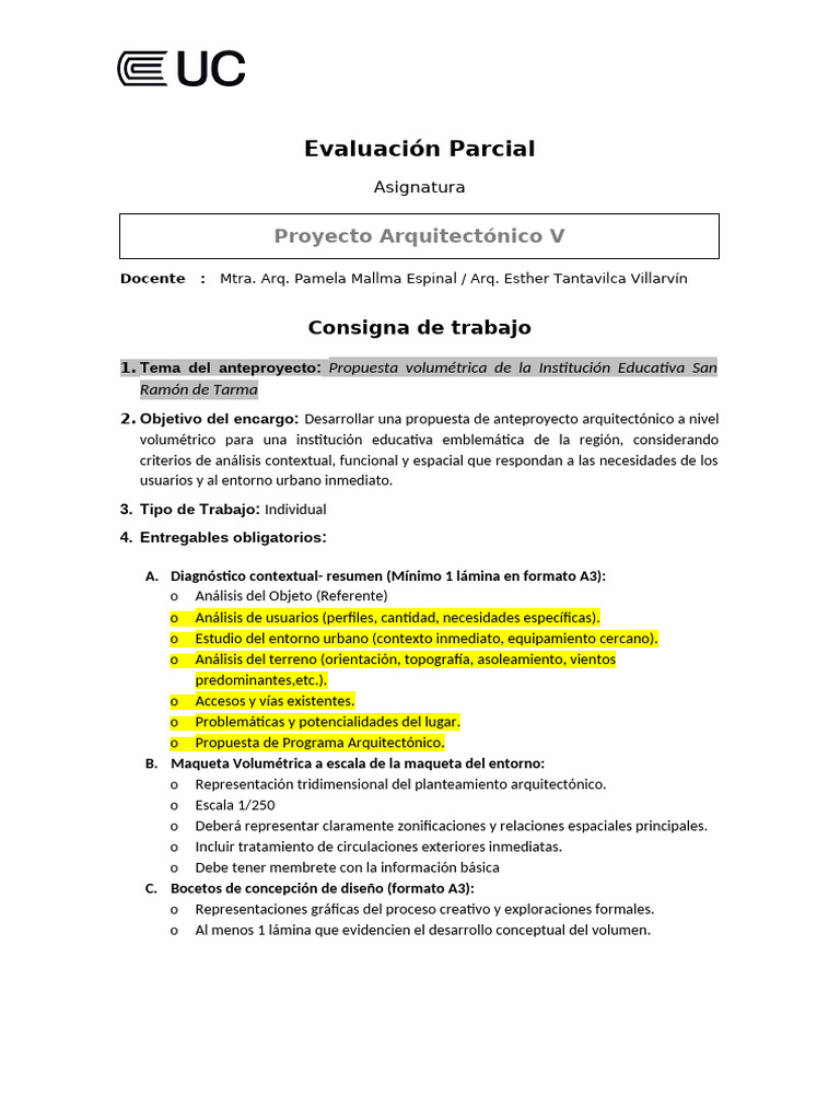 Consigna Evaluacion Parcial | PDF | Diseño