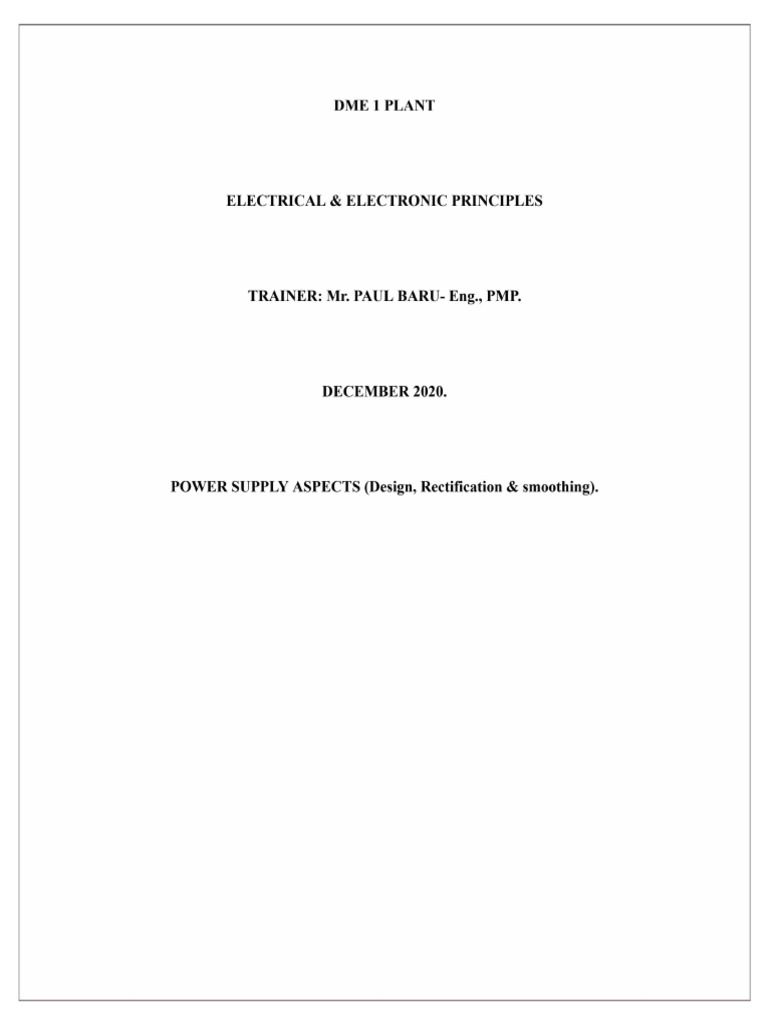 Power Rectification and Power Supplies | PDF