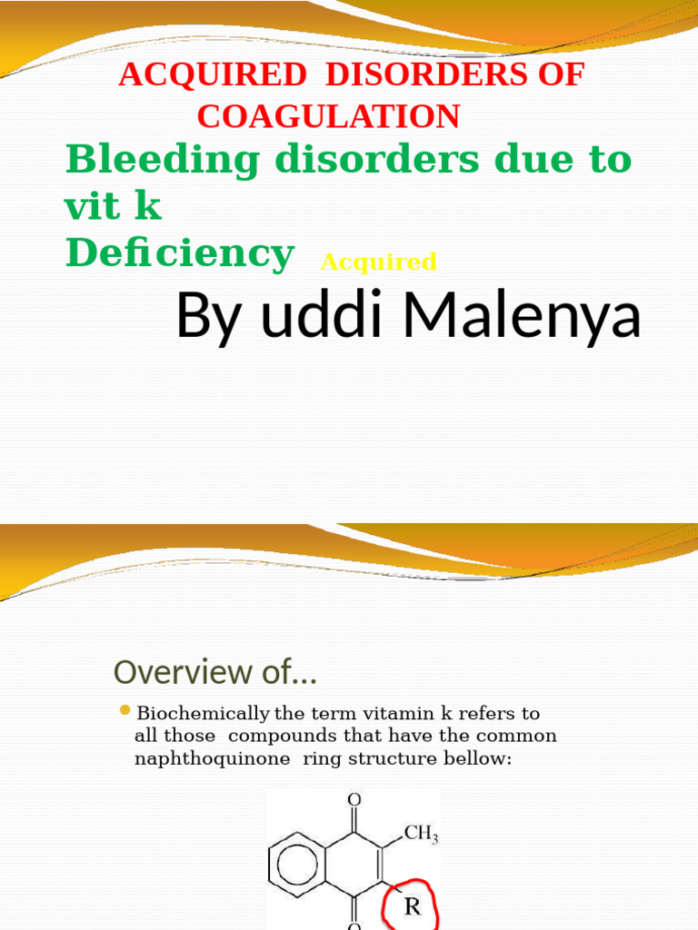 14b Disorders Coagulation Due To Vit K Deficiency | PDF | Coagulation | Bleeding