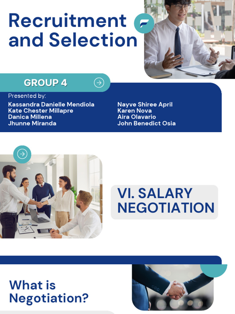 Group-4 Recruitment-And-Selection PPT 20250401 164337 0000 | PDF | Negotiation | Salary