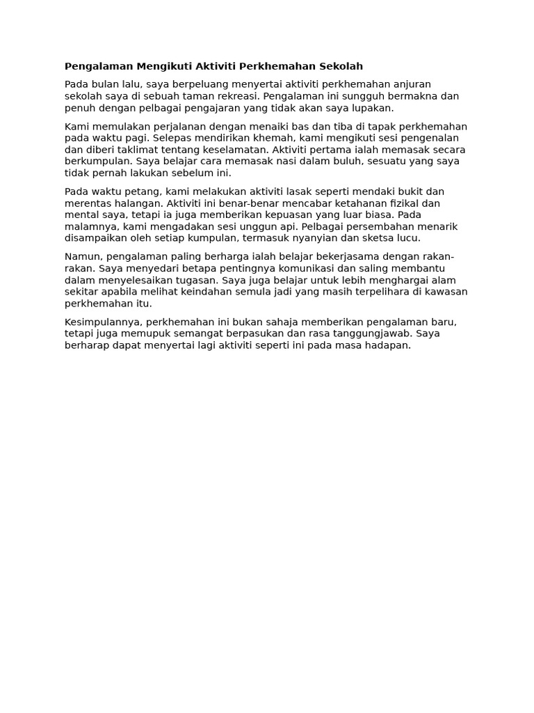 Perkhemahan Sekolah | PDF