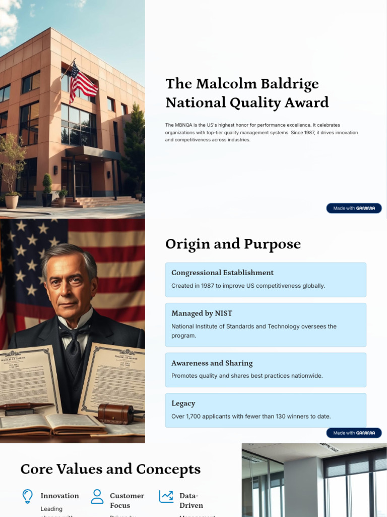 Malcolm Baldrige National Quality Award Overview | PDF | Innovation ...